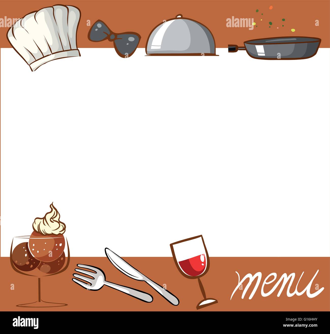 Menu design with culinary objects illustration Stock Vector Image & Art ...