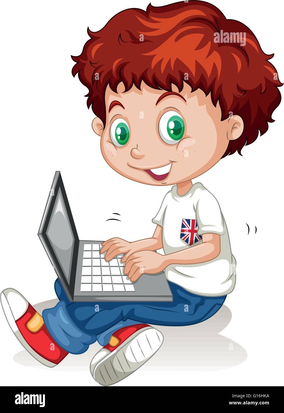 Kid typing Stock Vector Images - Alamy