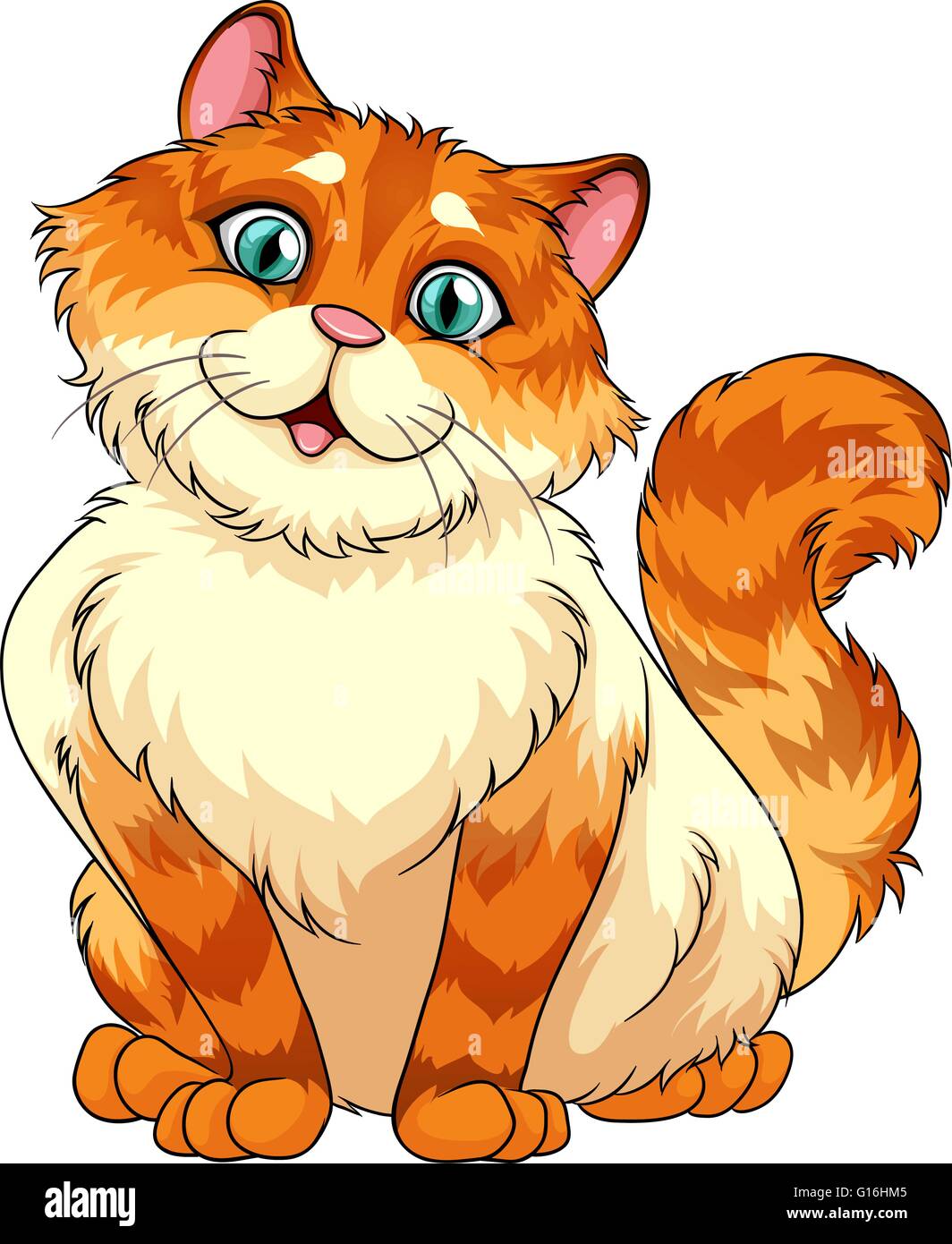 Long hair cat Stock Vector Images - Alamy