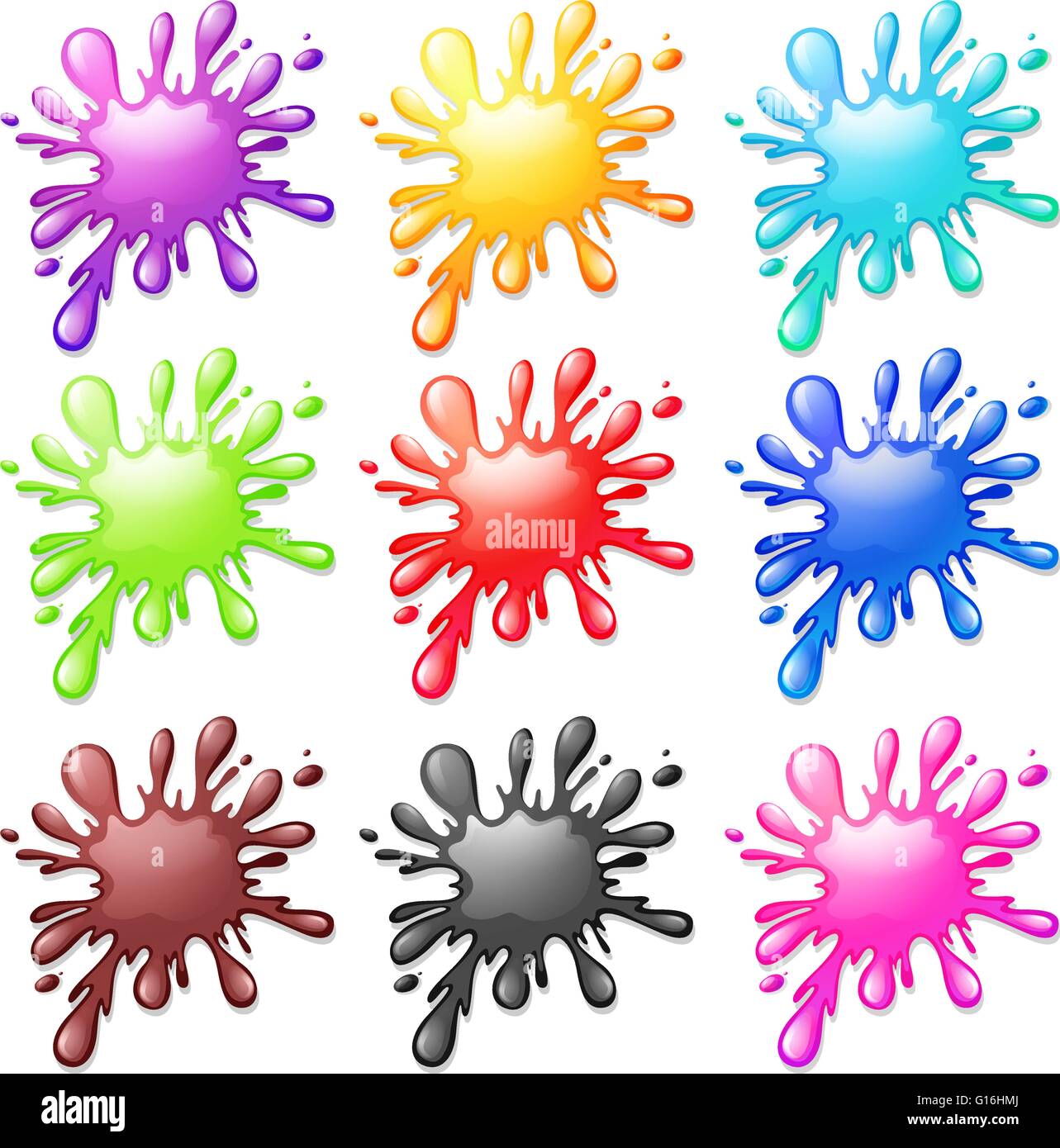 Water splash in many colors illustration Stock Vector Image & Art - Alamy