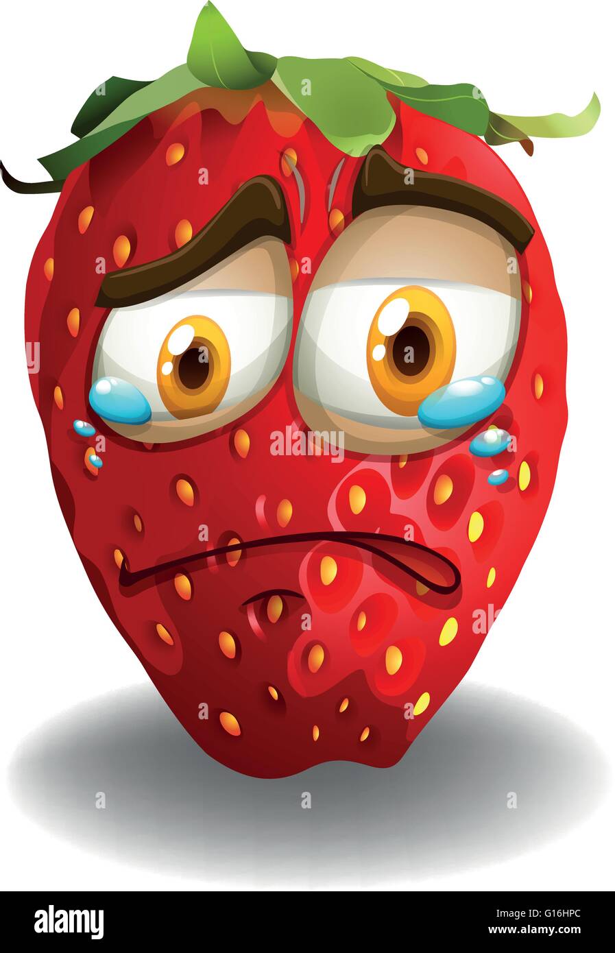Strawberry with crying face illustration Stock Vector Image & Art - Alamy