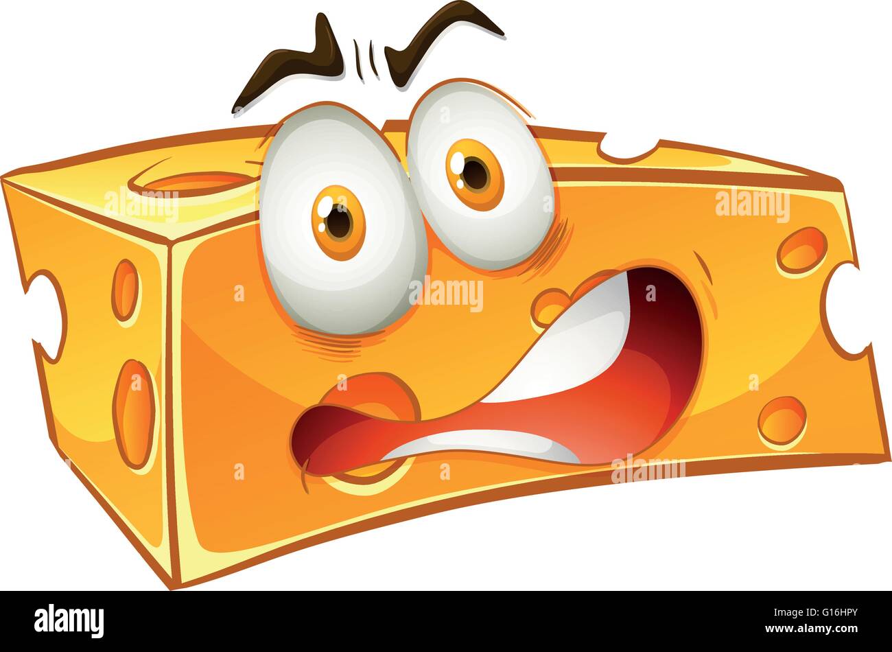 Worried looking yellow cheese illustration Stock Vector Image & Art - Alamy