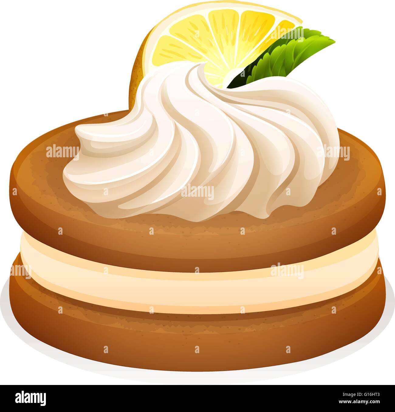 Cookie with lemon and cream illustration Stock Vector Image & Art - Alamy