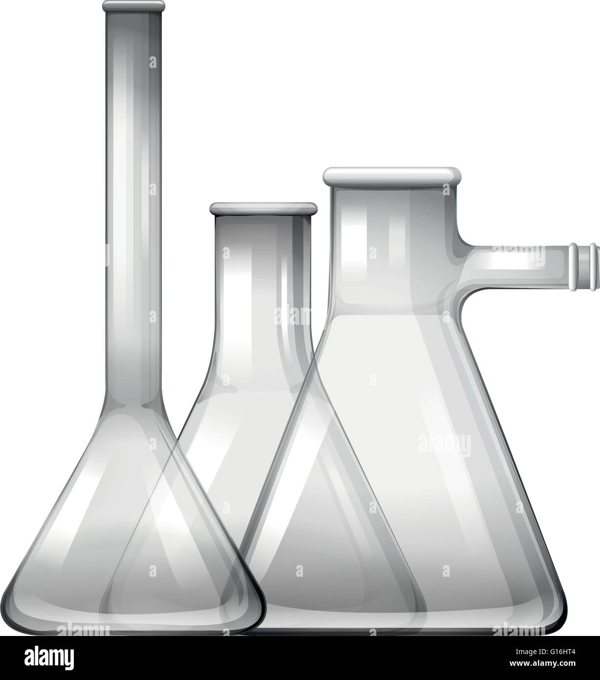 Empty glass beakers and flasks illustration Stock Vector Image & Art ...