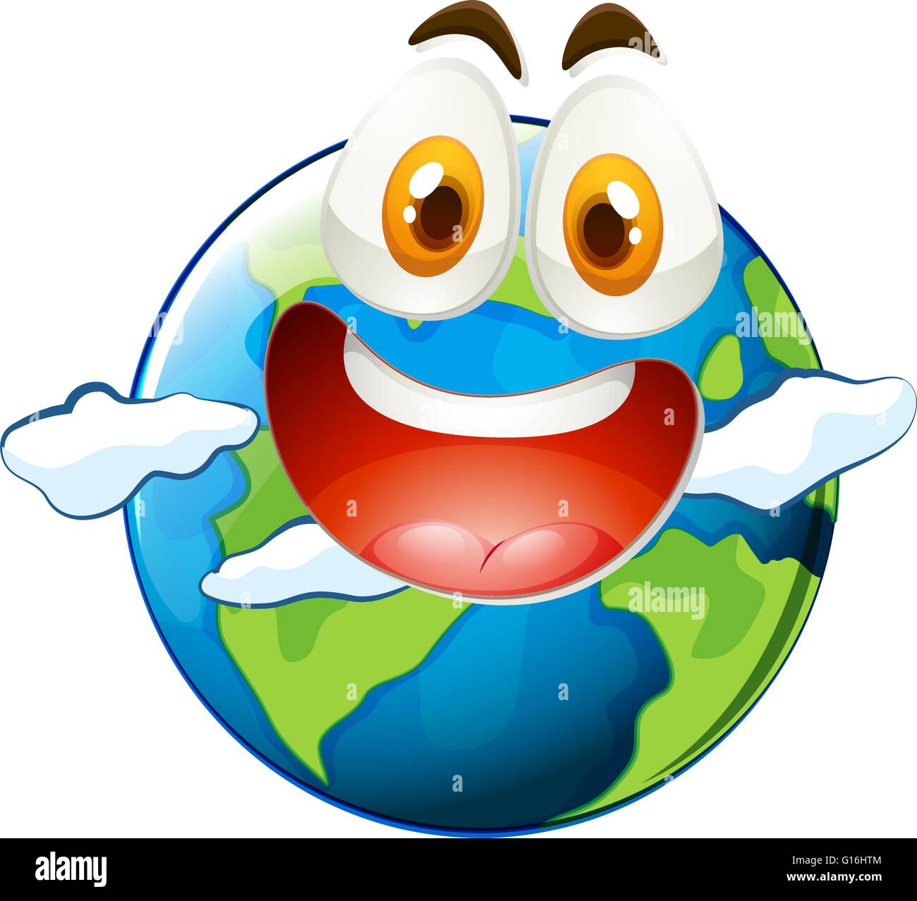 Earth with happy face illustration Stock Vector Image & Art - Alamy