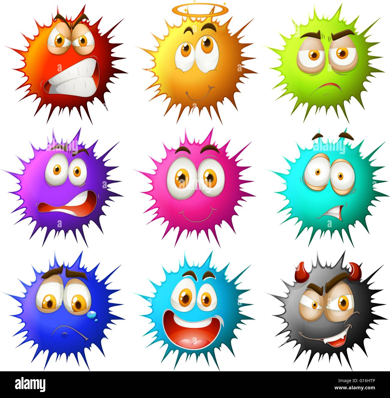 Explosion with facial expressions illustration Stock Vector Image & Art ...
