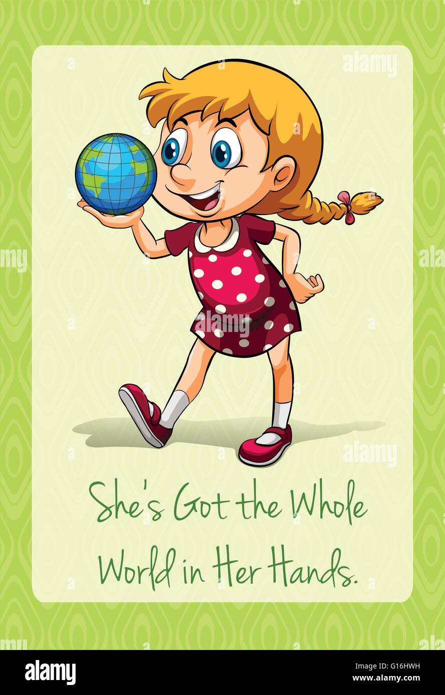 She's got the whole world in her hands illustration Stock Vector Image ...