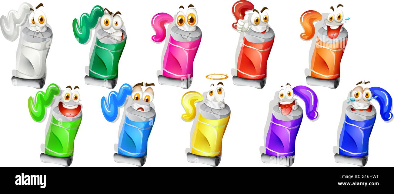 Set of emotions color tubes illustration Stock Vector Image & Art - Alamy