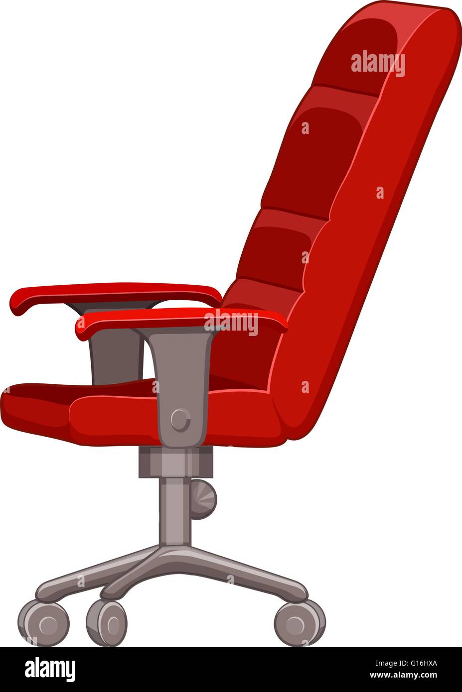 Red computer chair with wheels illustration Stock Vector Image & Art ...
