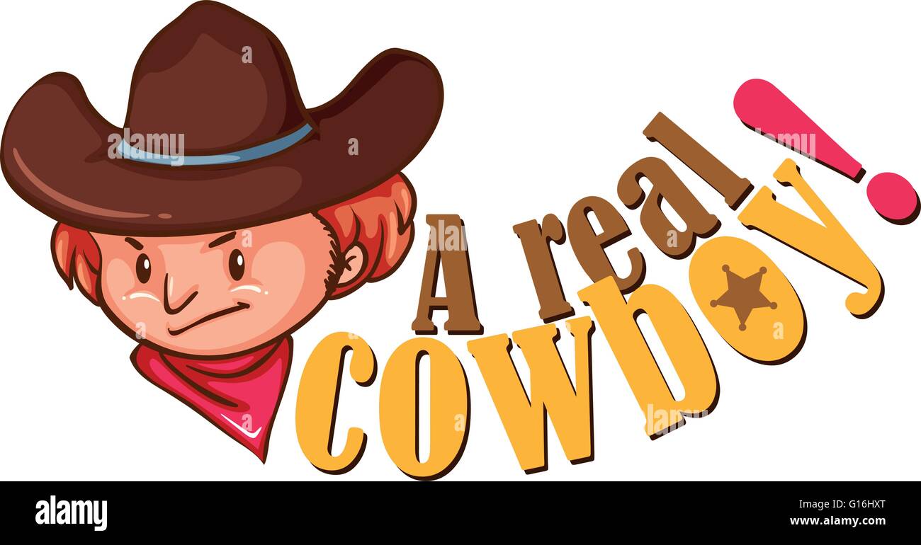 Real cowboy with text illustration Stock Vector Image & Art - Alamy