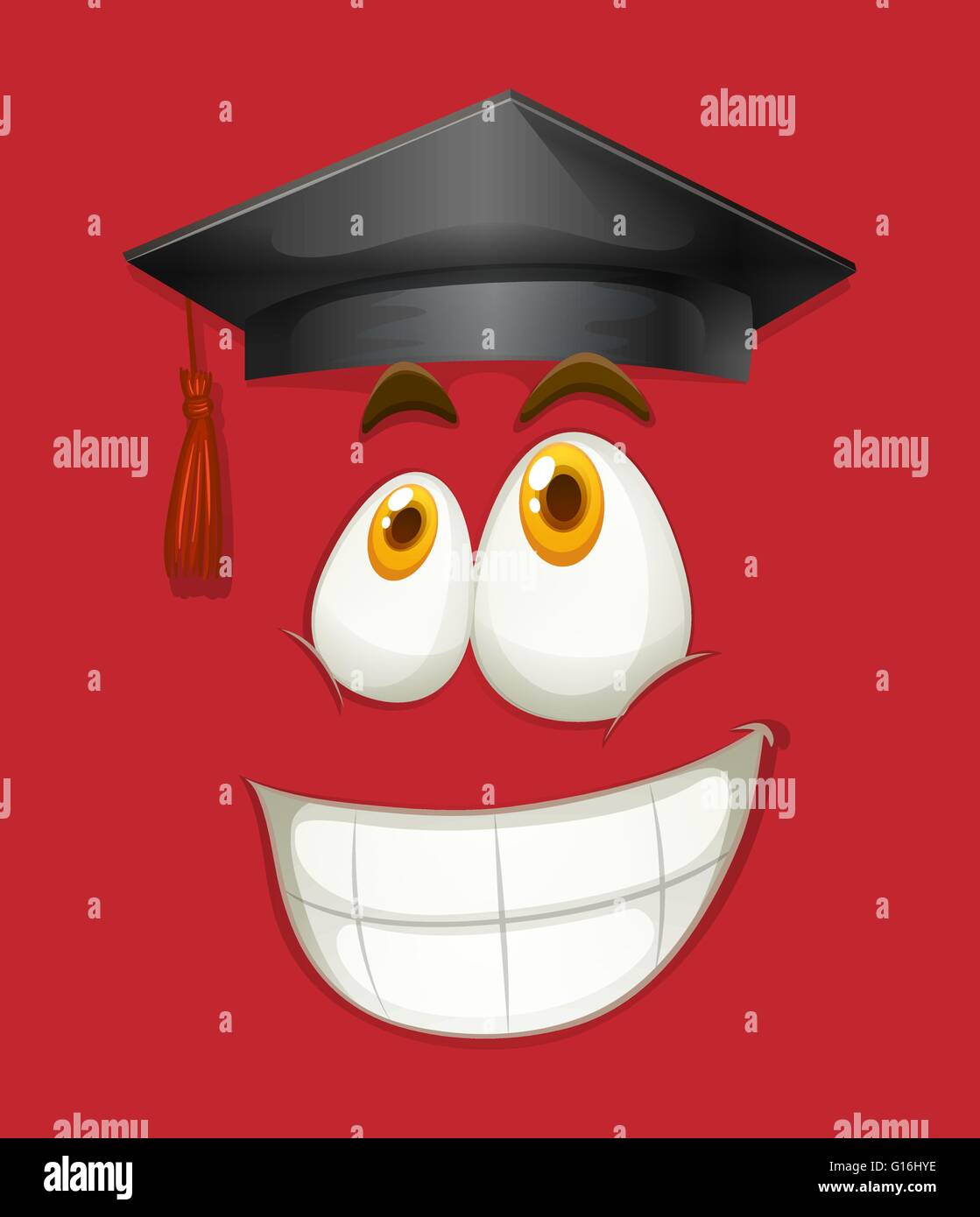 Happy face graduation cap illustration hi-res stock photography and ...