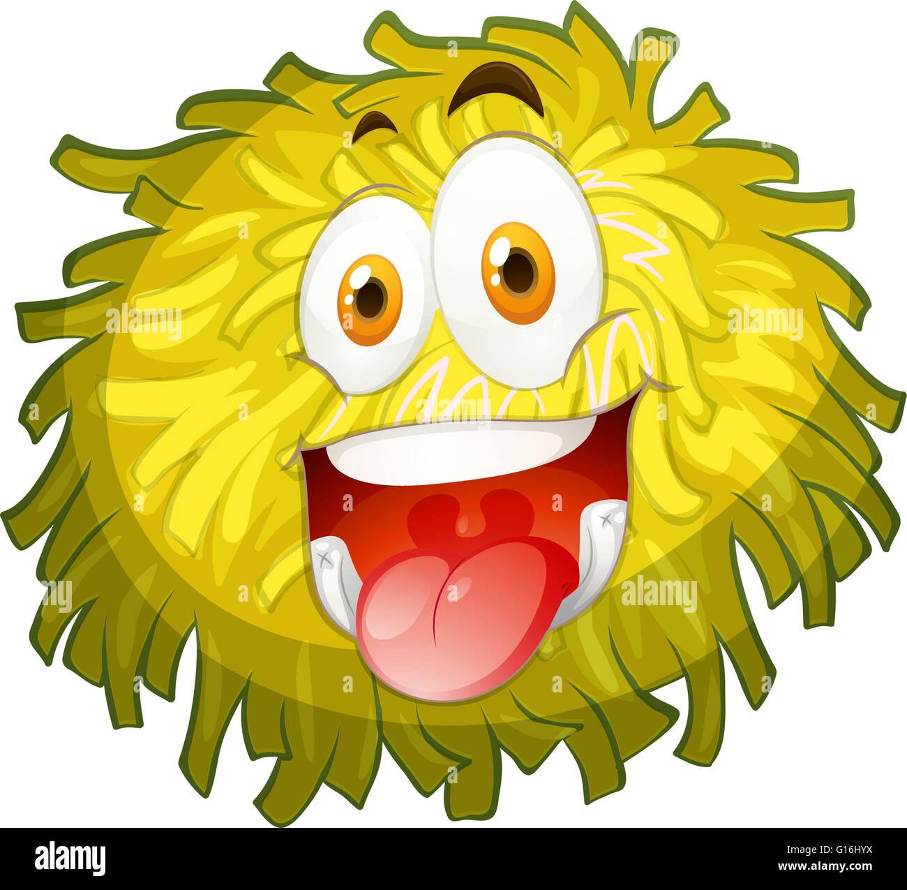 Fluffy ball with happy face illustration Stock Vector Image & Art - Alamy