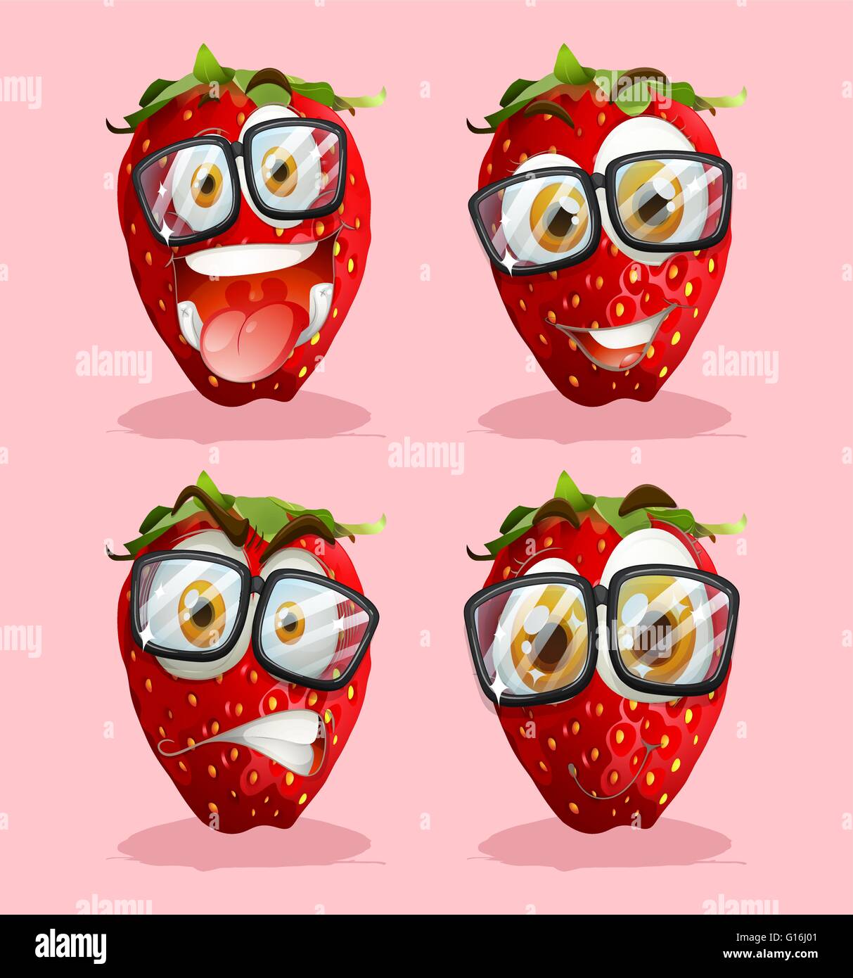 Strawberry smiling face illustration hi-res stock photography and ...