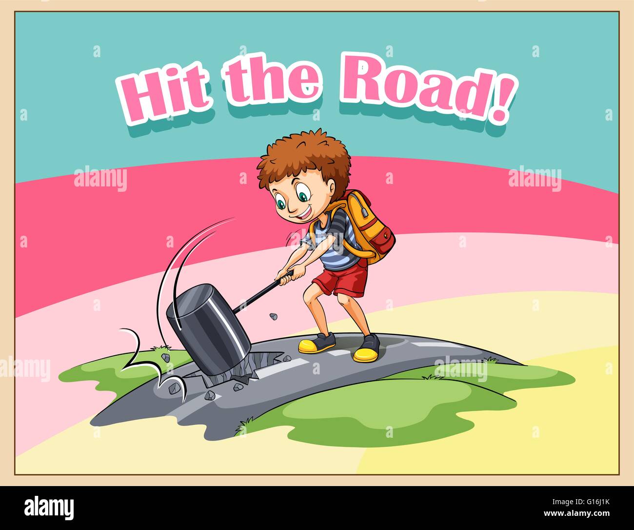 Hitting the road Stock Vector Images - Alamy