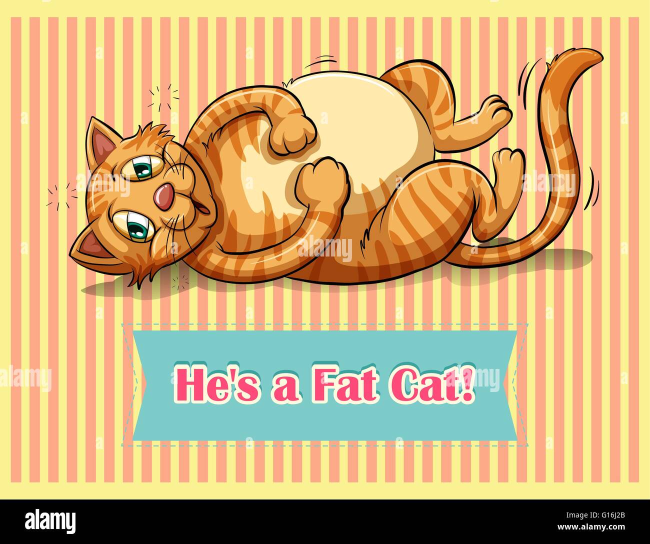 Ginger fat cat looking sleepy and tired Stock Vector Image & Art - Alamy