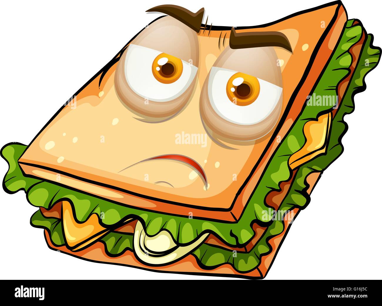 Sad face on sandwich illustration Stock Vector Image & Art - Alamy