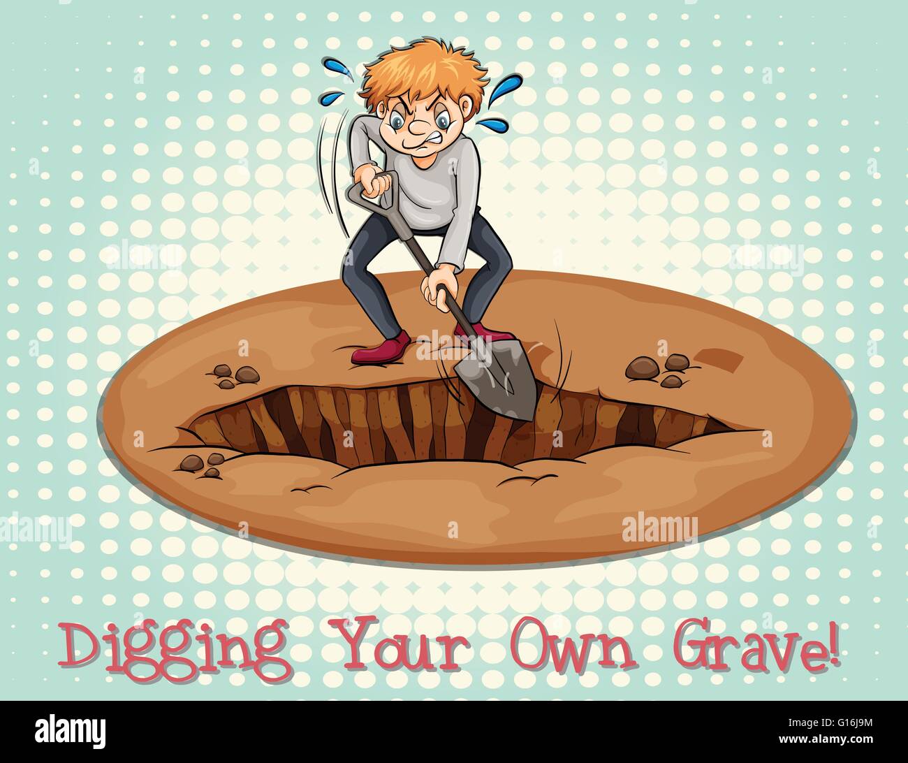 Digging your own grave illustration Stock Vector Image & Art - Alamy