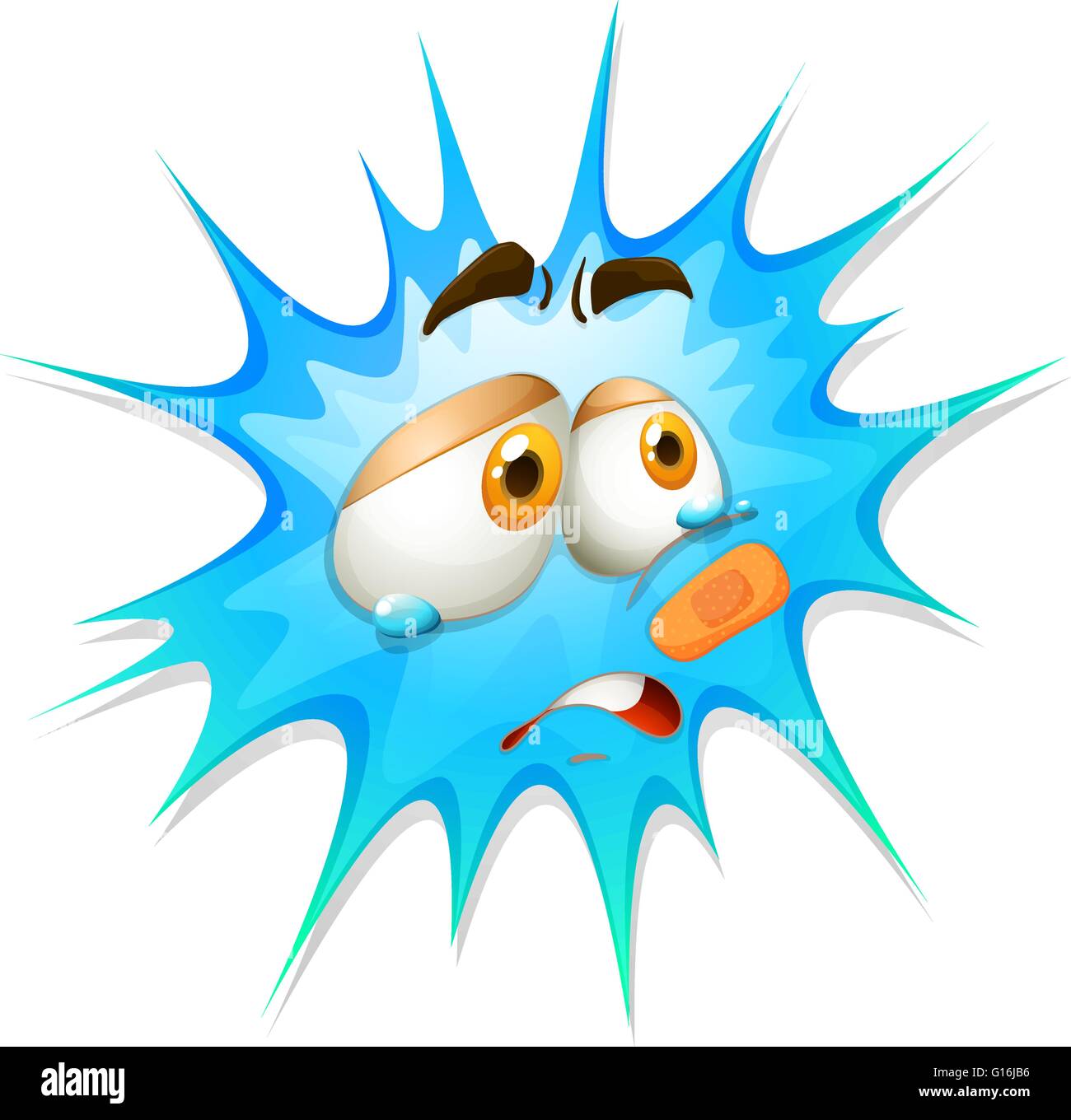 Crying face on blue splash illustration Stock Vector Image & Art - Alamy