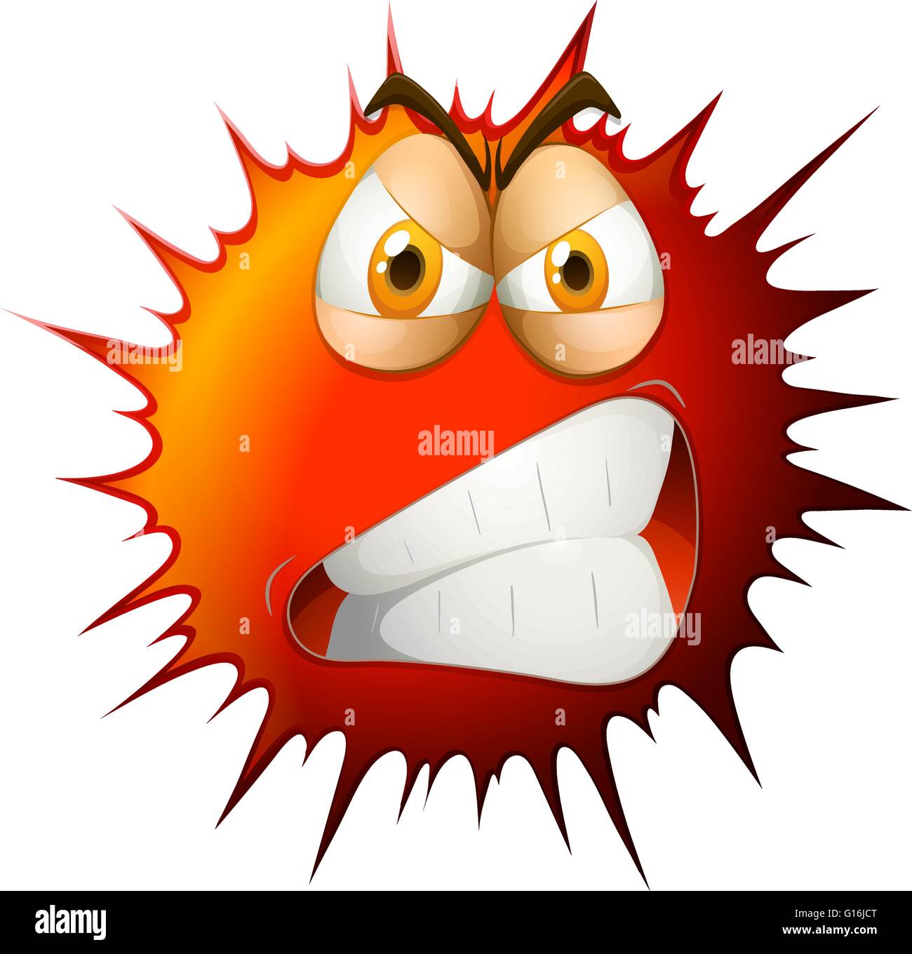 Angry face on red splash illustration Stock Vector Image & Art - Alamy