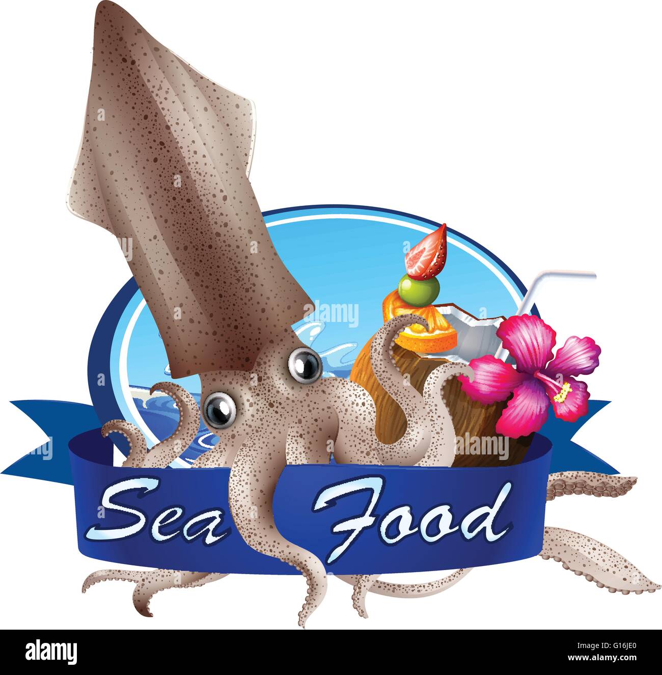 Food drink theme graphic Cut Out Stock Images & Pictures - Alamy