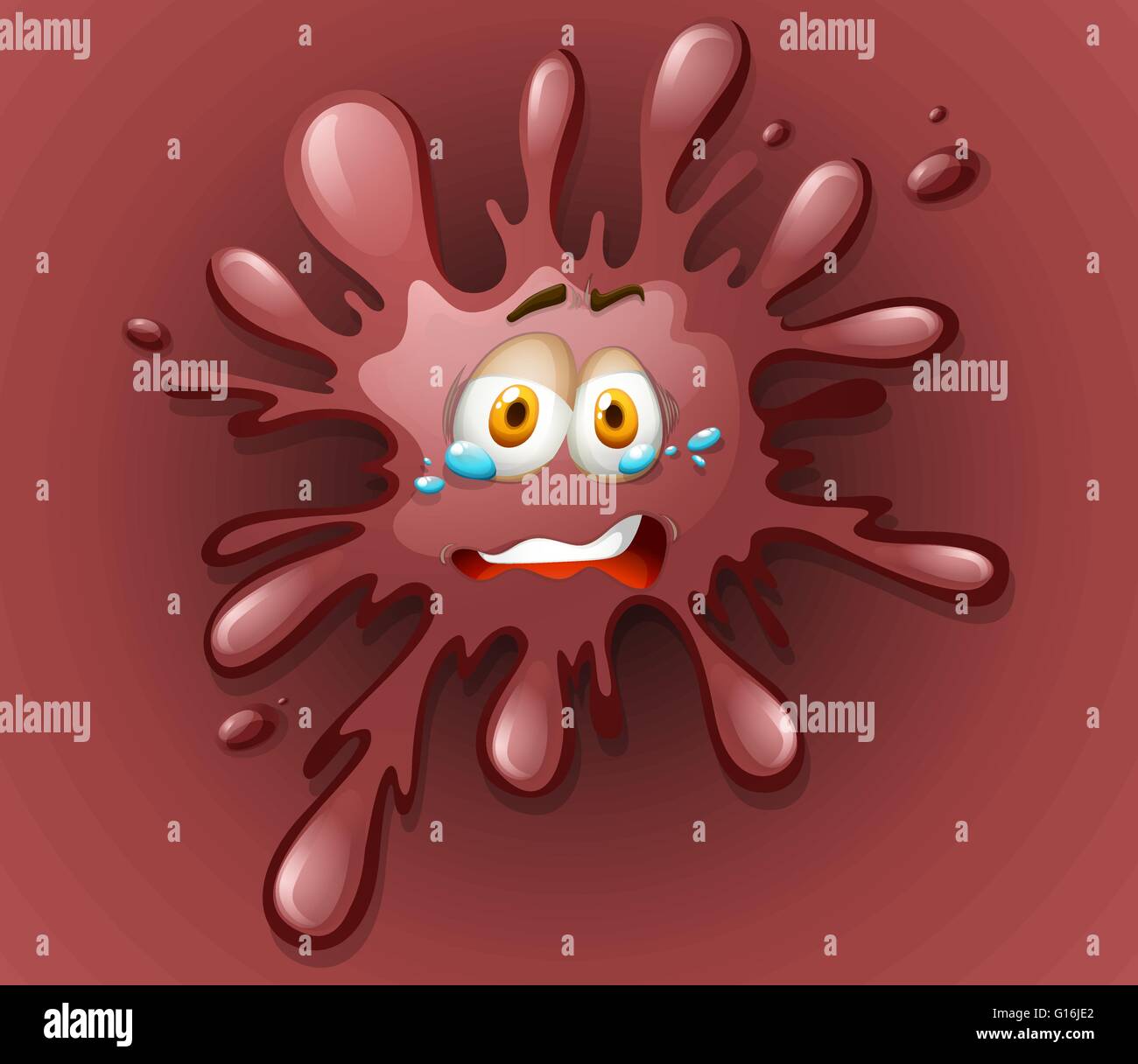 Crying face on red splash illustration Stock Vector Image & Art - Alamy