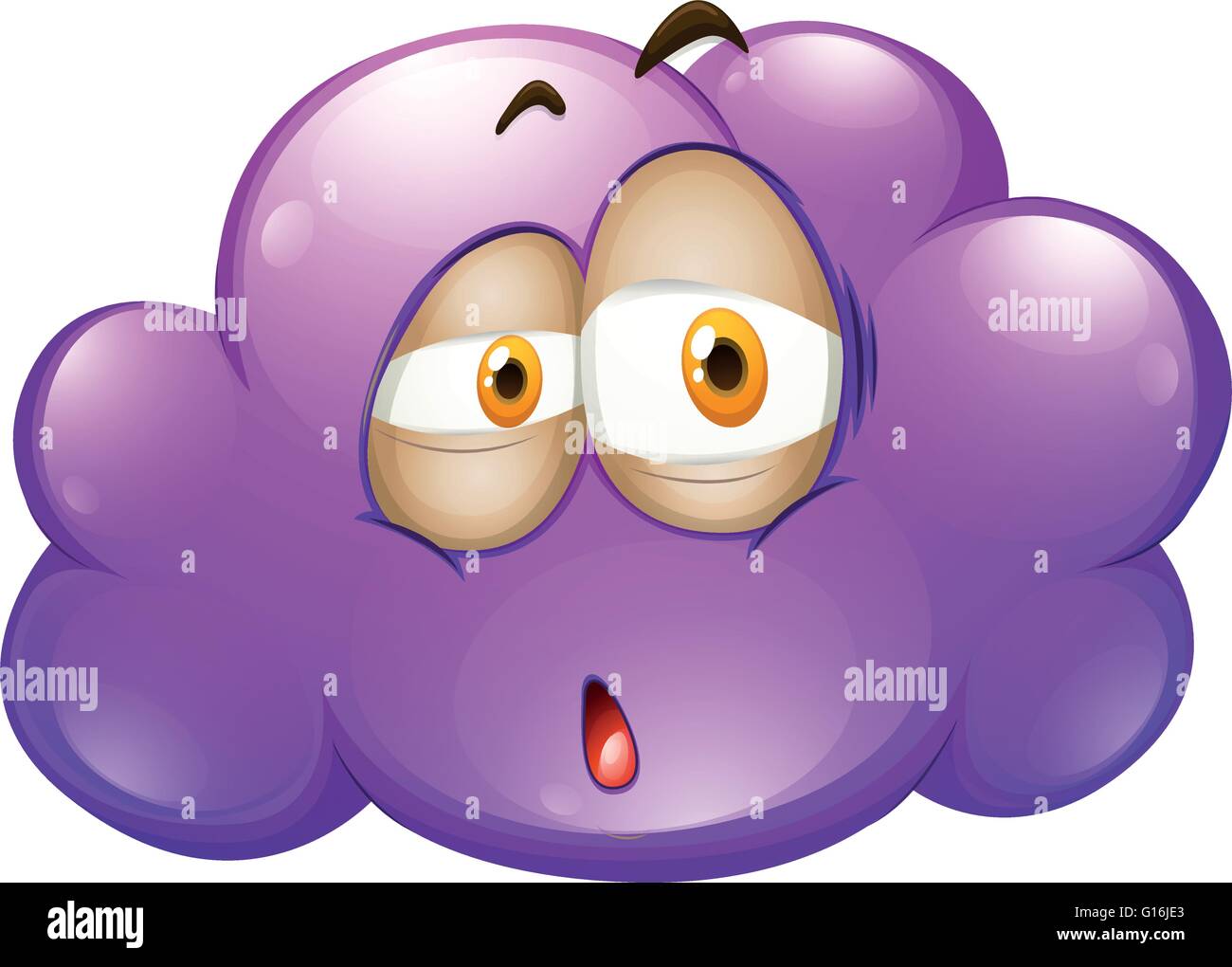 Purple cloud with sad face illustration Stock Vector Image & Art - Alamy