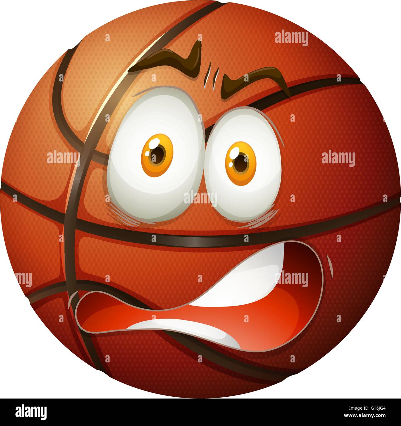 Basketball with shocking face illustration Stock Vector Image & Art - Alamy