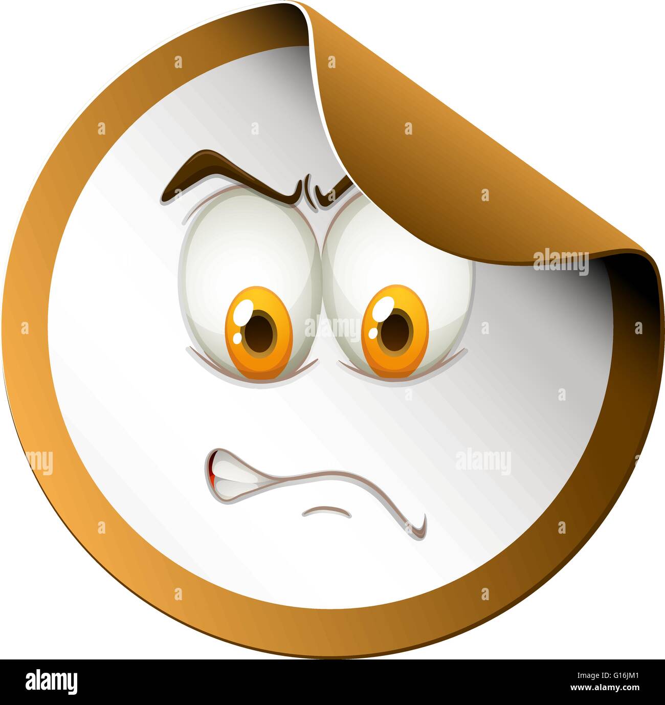 Angry face on sticker illustration Stock Vector Image & Art - Alamy