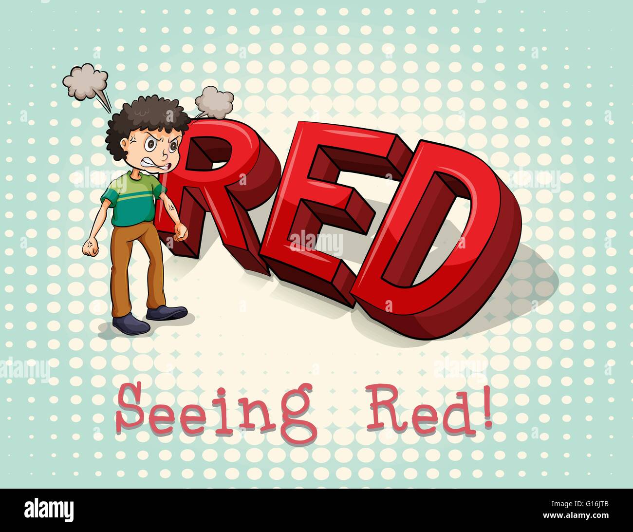 Old saying seeing red illustration Stock Vector Image & Art - Alamy