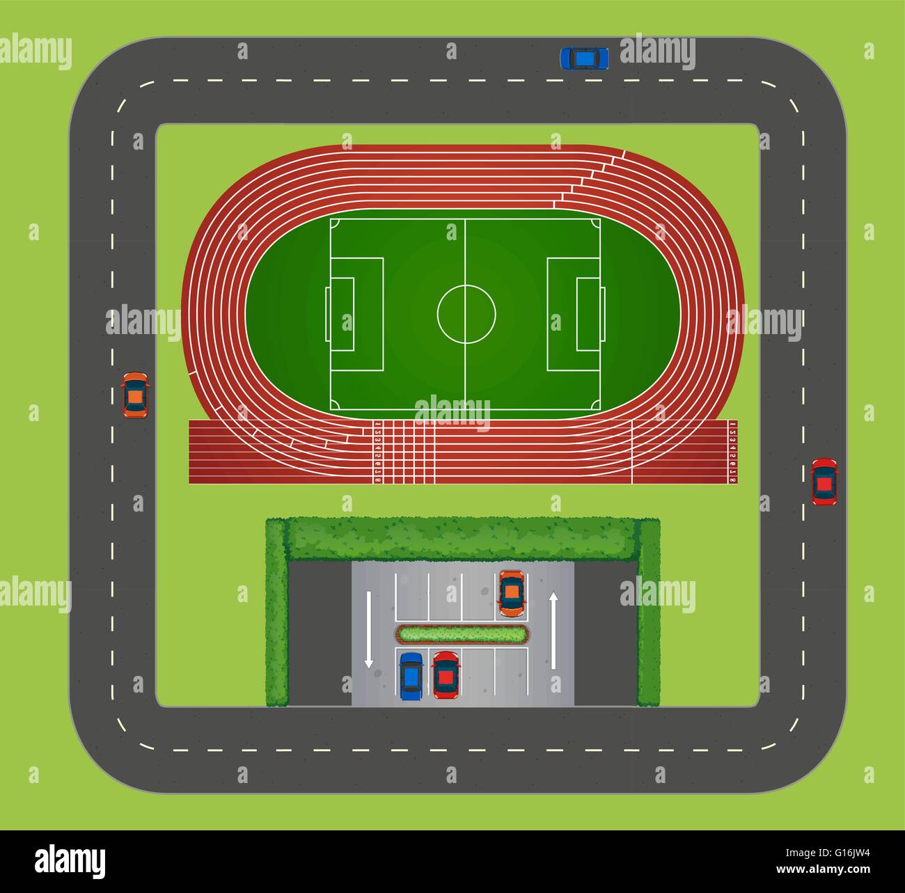Areial view of sports track illustration Stock Vector Image & Art - Alamy