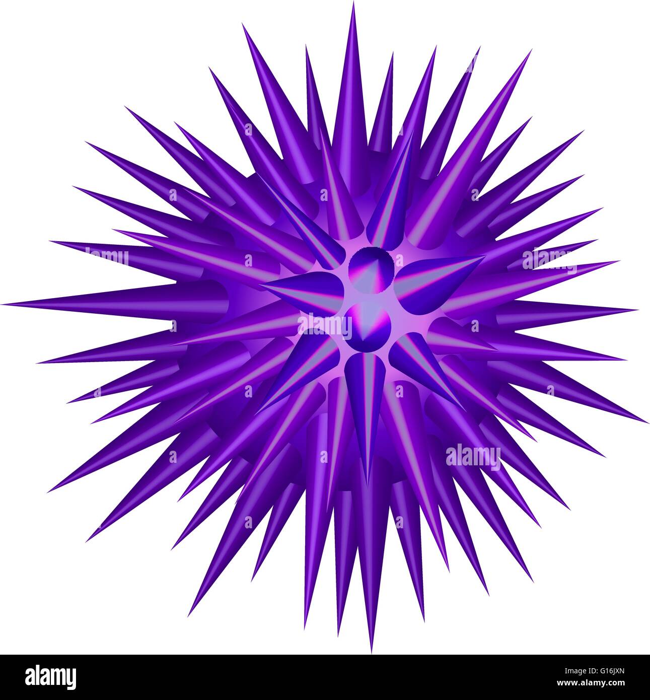 Purple spike ball on white illustration Stock Vector Image & Art - Alamy