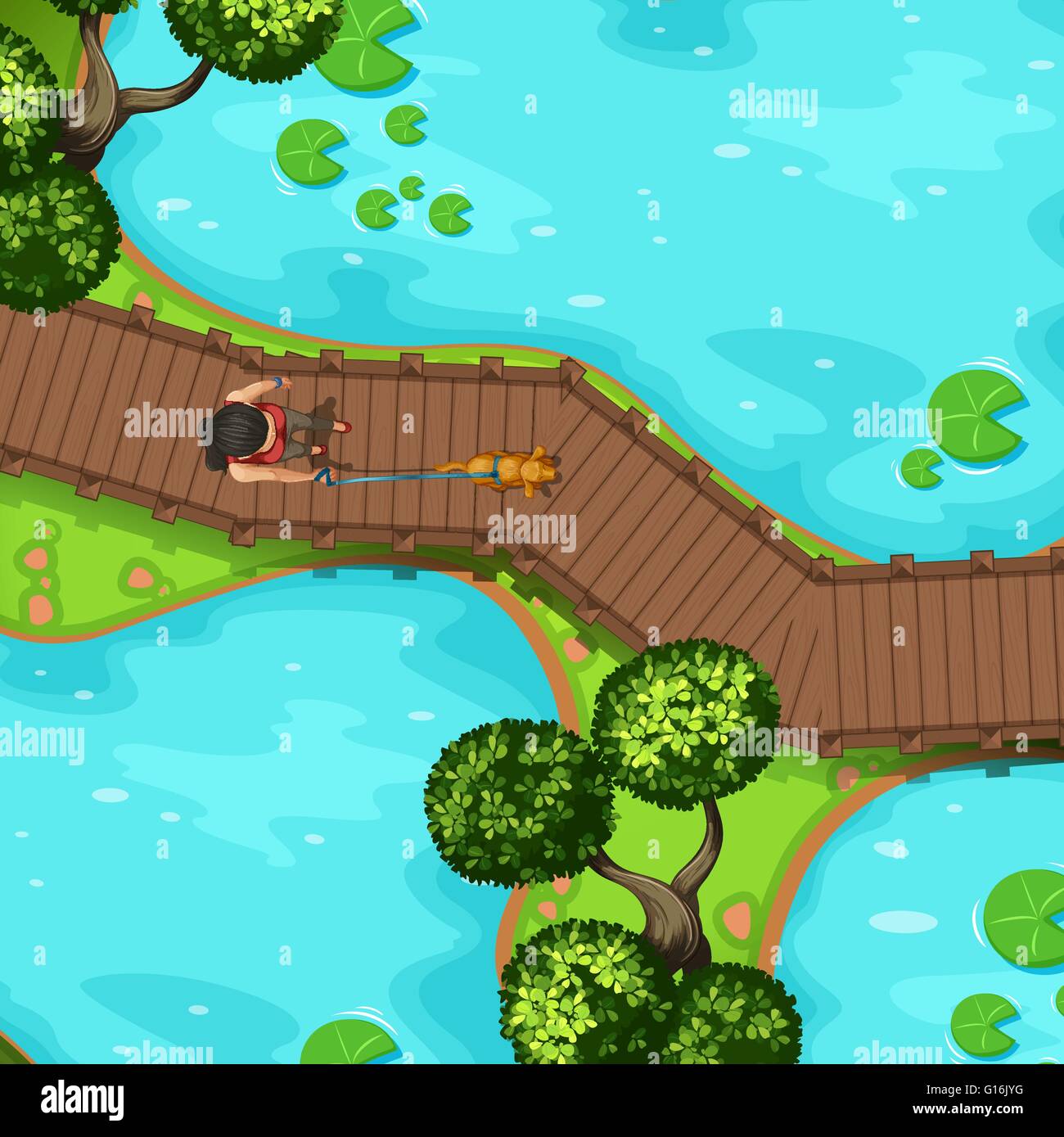 Woman walking dog in Stock Vector Images - Alamy