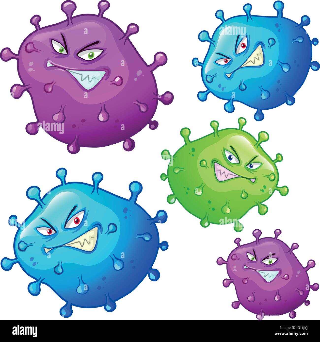 Bacteria with facial expressions illustration Stock Vector Image & Art ...
