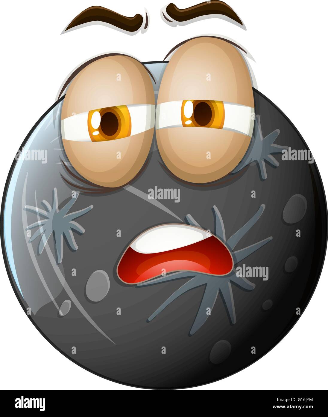 Sad looking grey planet illustration Stock Vector Image & Art - Alamy