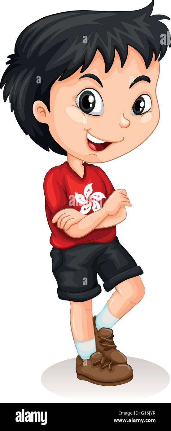 Hong Kong boy standing illustration Stock Vector Image & Art - Alamy