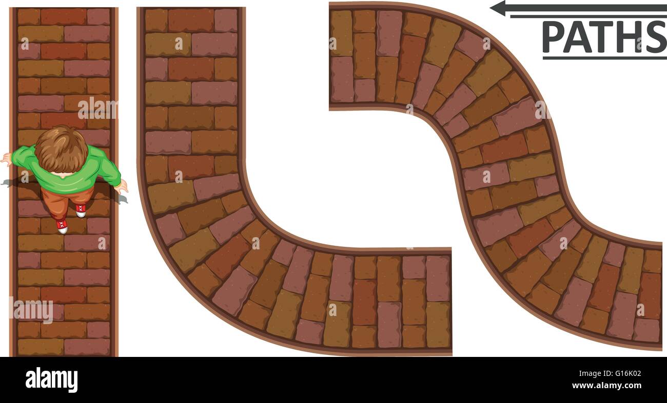 Man walking on brick path illustration Stock Vector Image & Art - Alamy