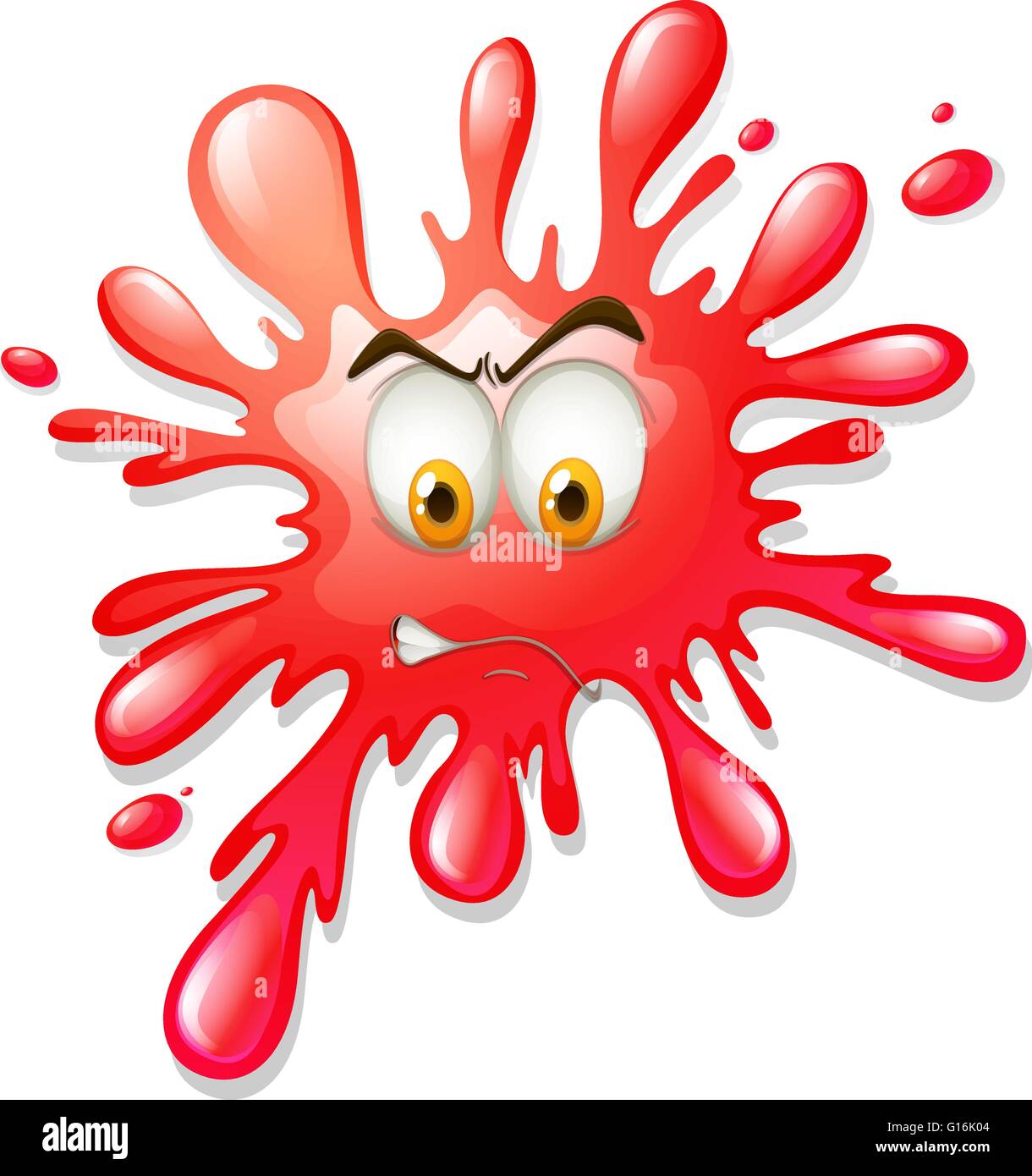 Red splash with face illustration Stock Vector Image & Art - Alamy