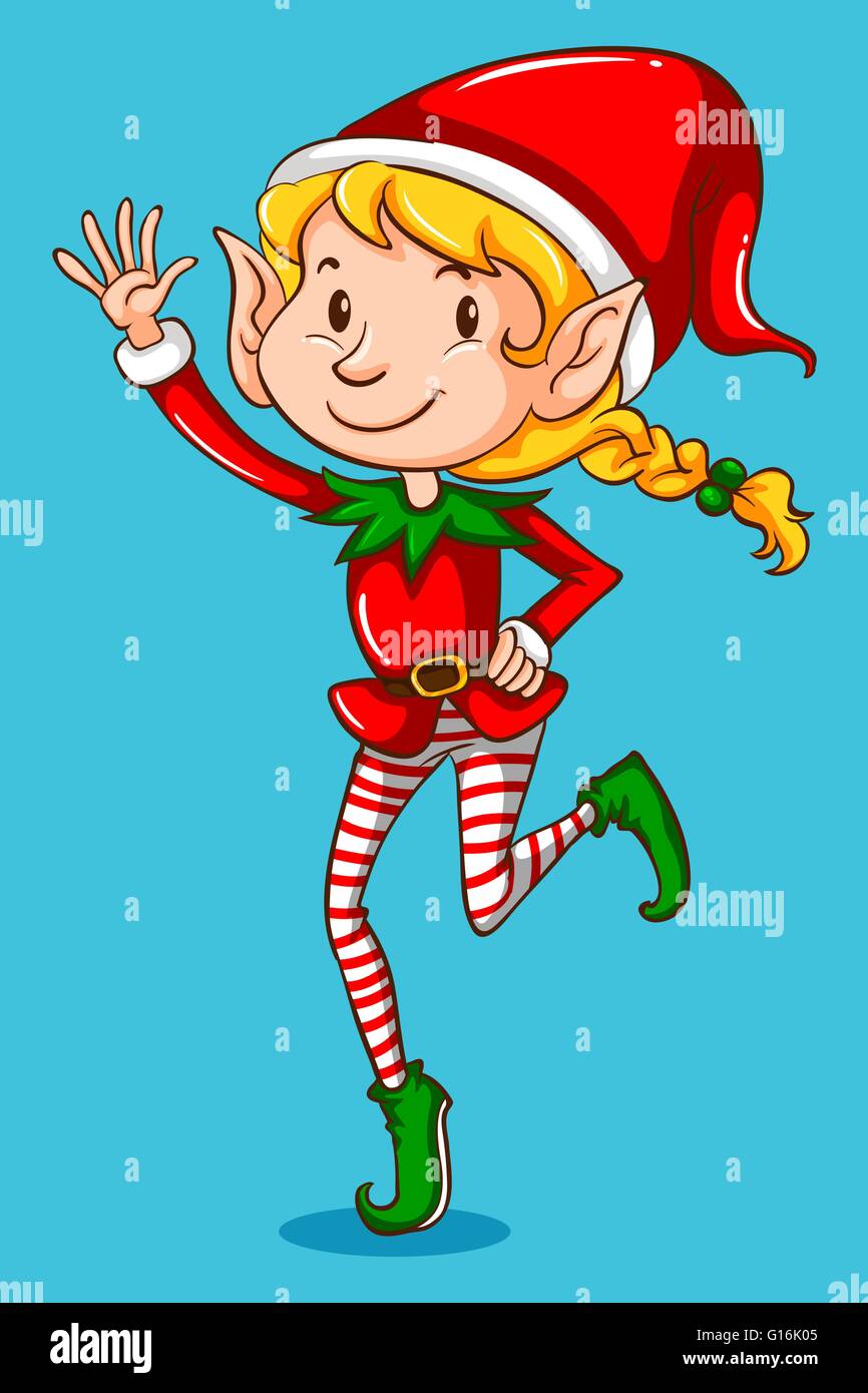 Female elf on blue background illustration Stock Vector Image & Art - Alamy
