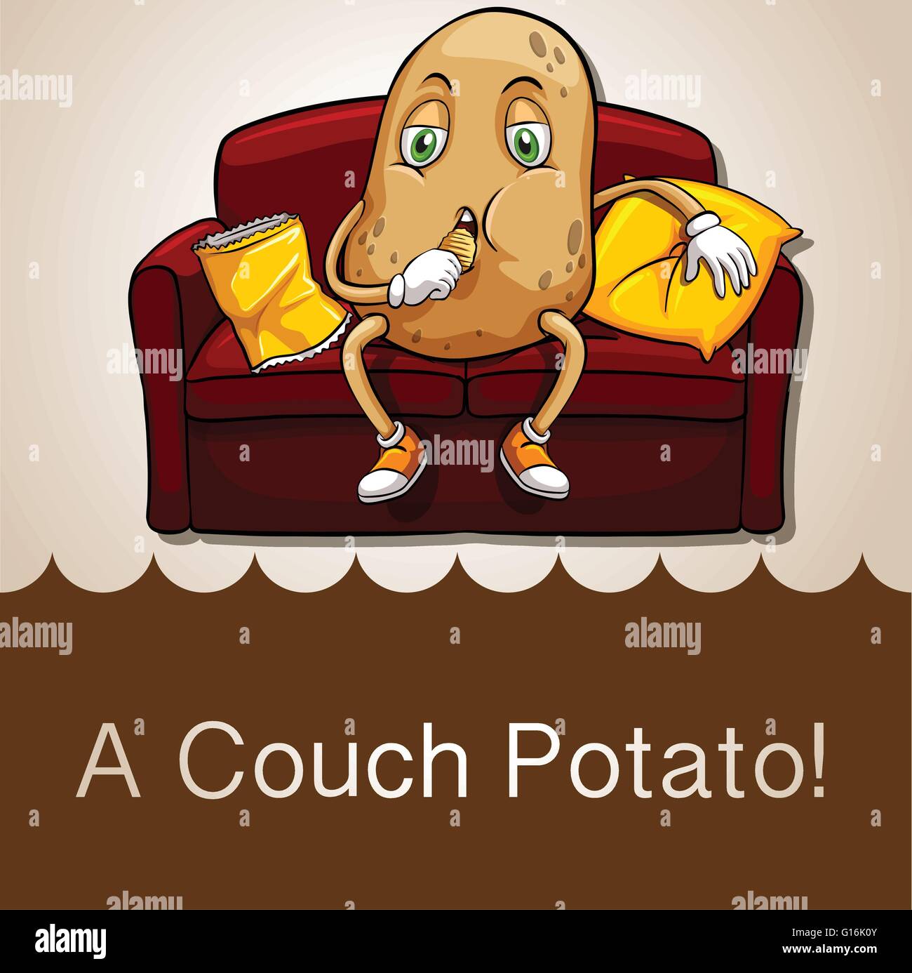Old saying couch potato illustration Stock Vector Image & Art - Alamy