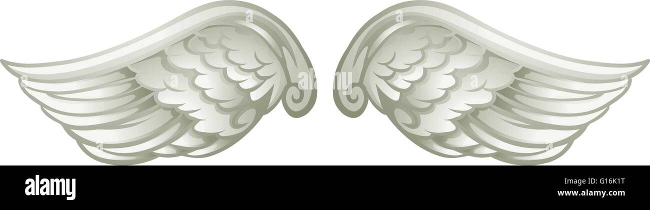 Pair of white wings illustration Stock Vector Image & Art - Alamy
