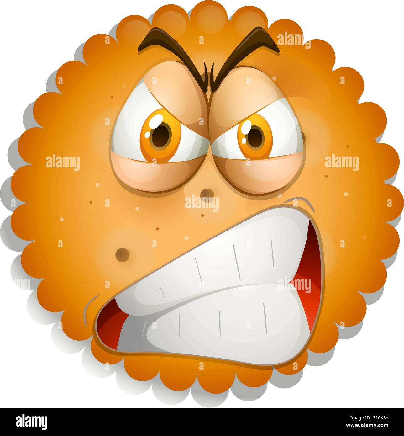 Angry face on cookie illustration Stock Vector Image & Art - Alamy