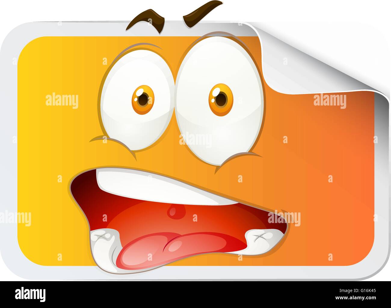 Sticker with silly face illustration Stock Vector Image & Art - Alamy