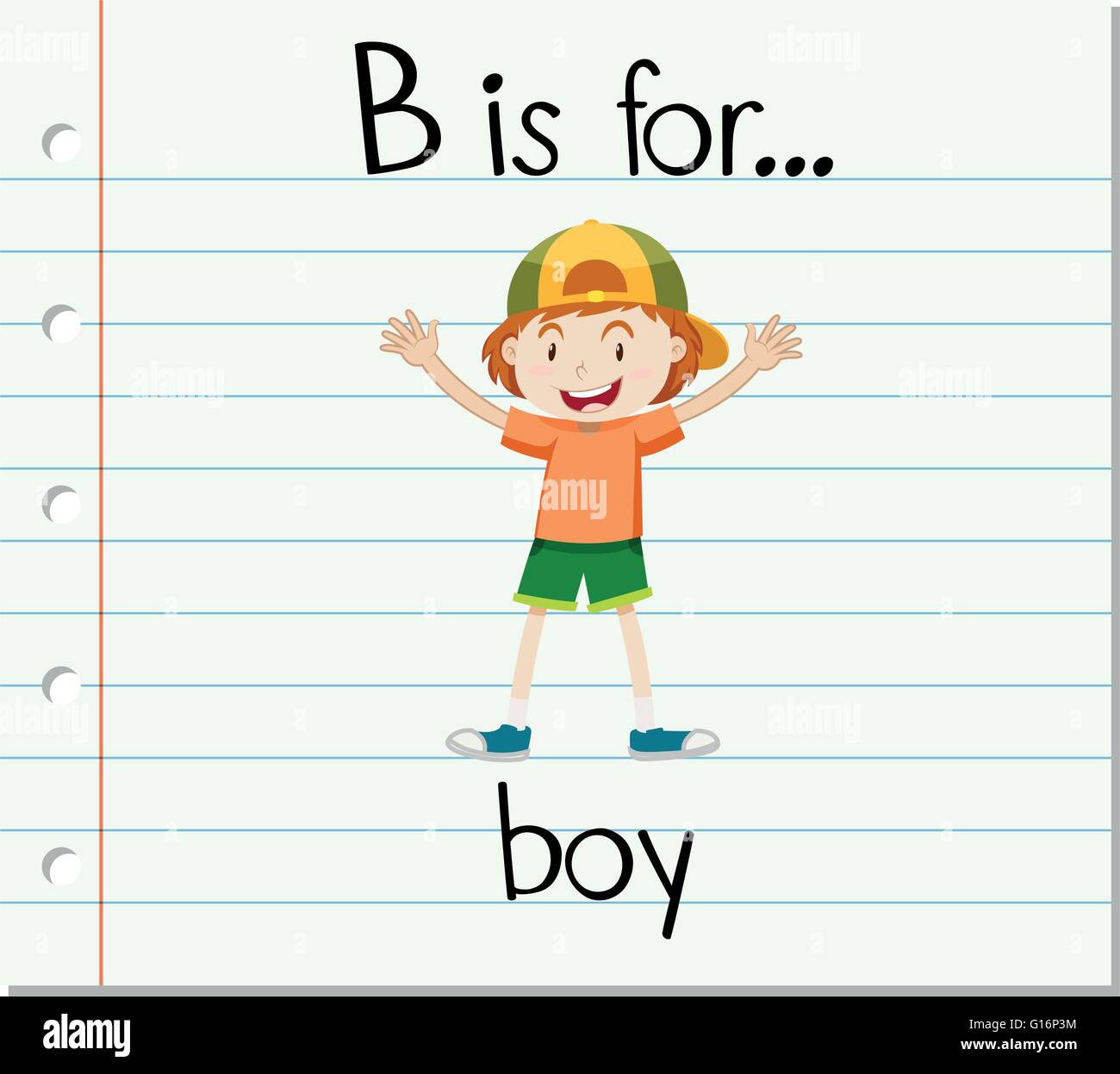 Flashcard letter B is for boy illustration Stock Vector Image & Art - Alamy
