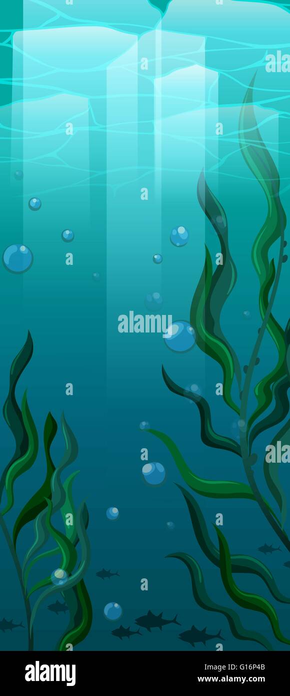 Background design with underwater scene illustration Stock Vector Image ...