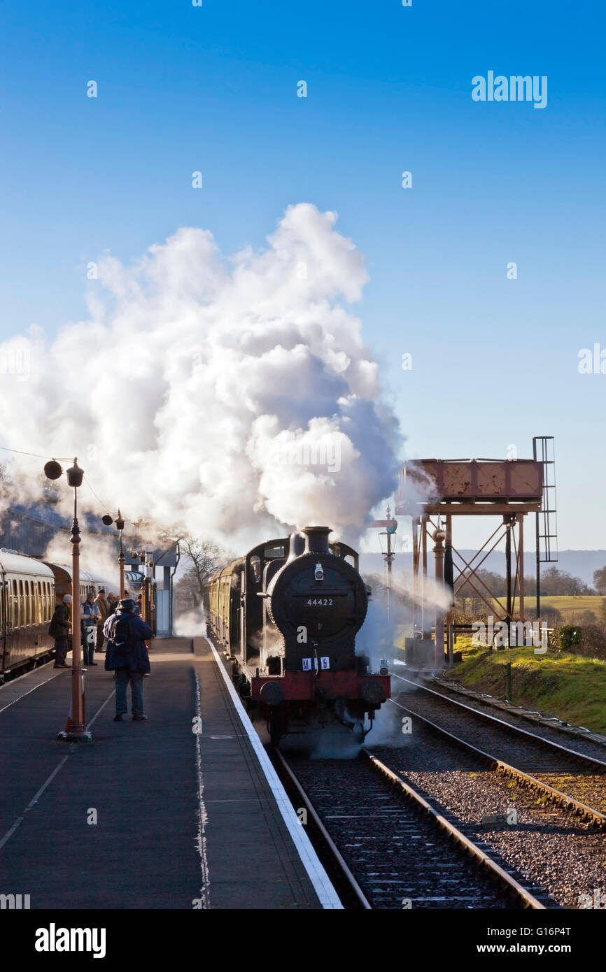 A local train for Minehead entering Bishops Lydeard station on the West ...