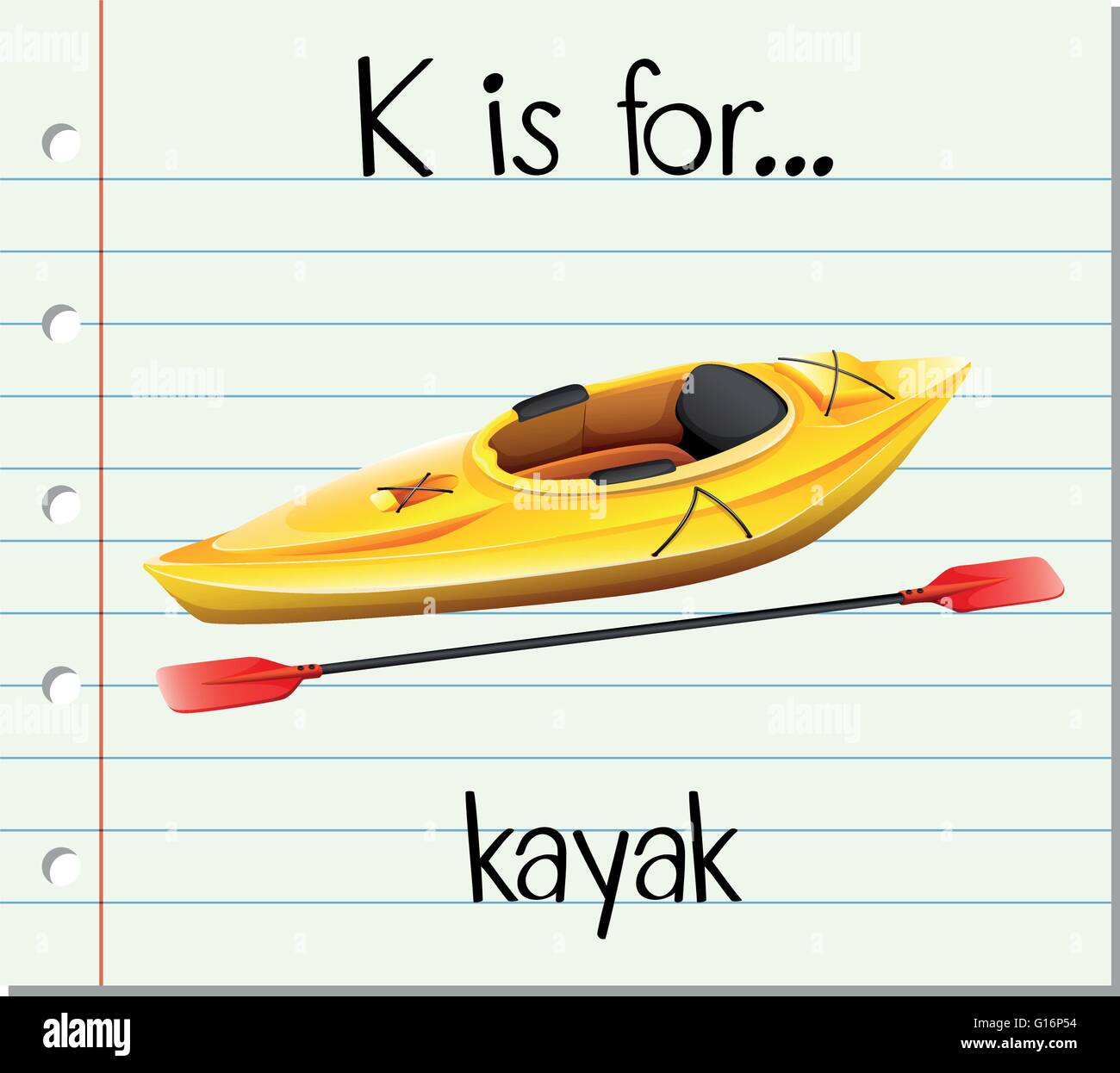 Flashcard letter K is for kayak illustration Stock Vector Image & Art ...