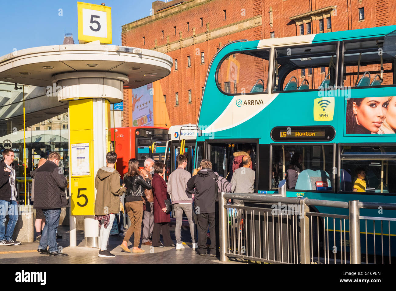 Queen Square Bus Station, Liverpool, Meraeyside, England, U.K Stock ...