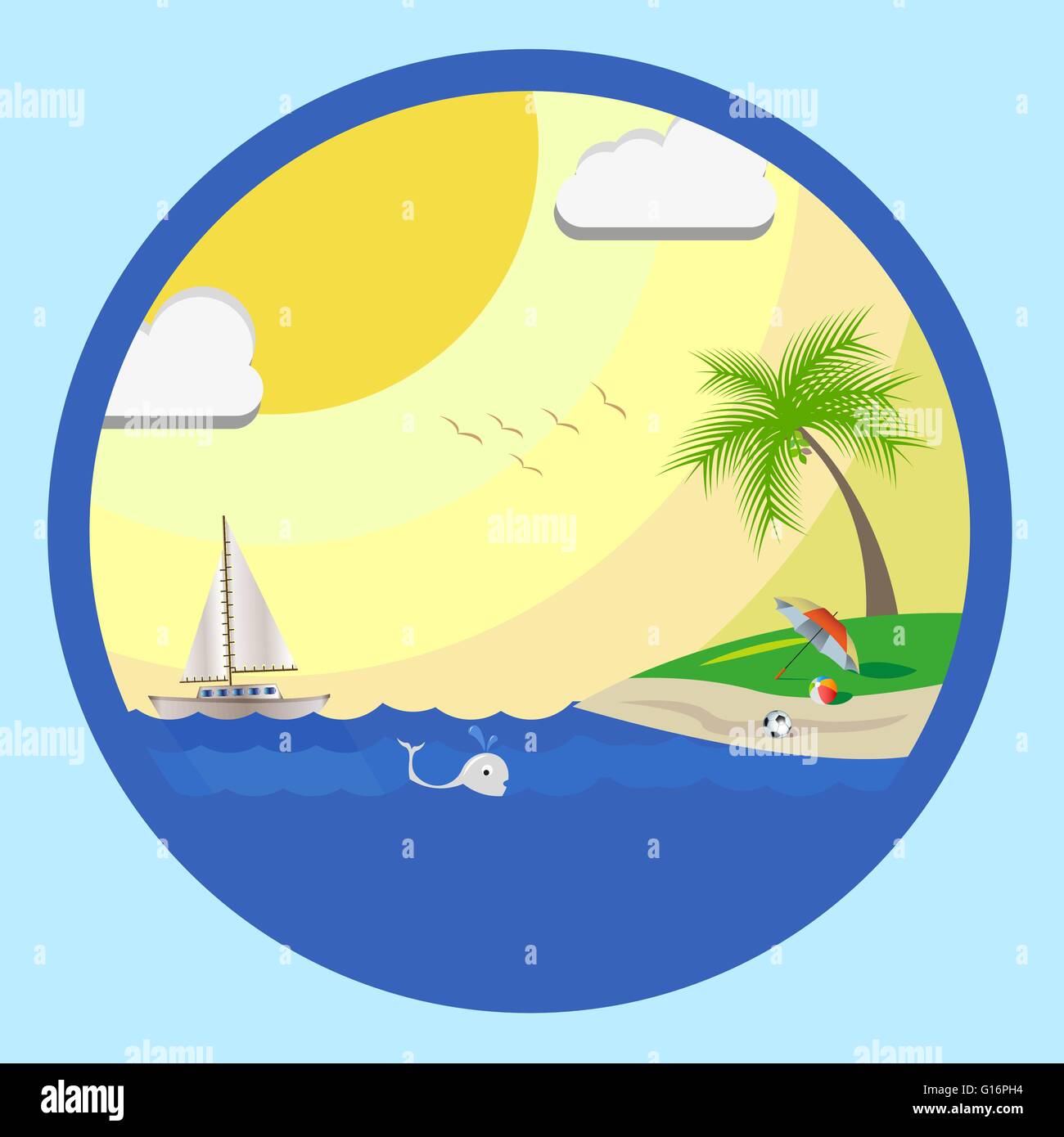 Summer beach vector vectors hi-res stock photography and images - Alamy