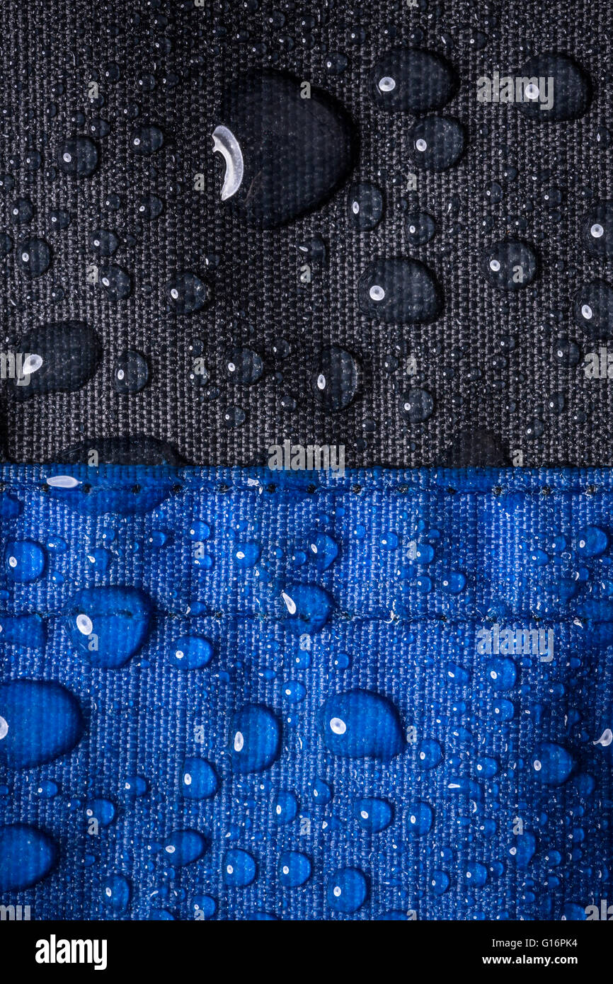 Waterproof textile background with water drops Stock Photo - Alamy