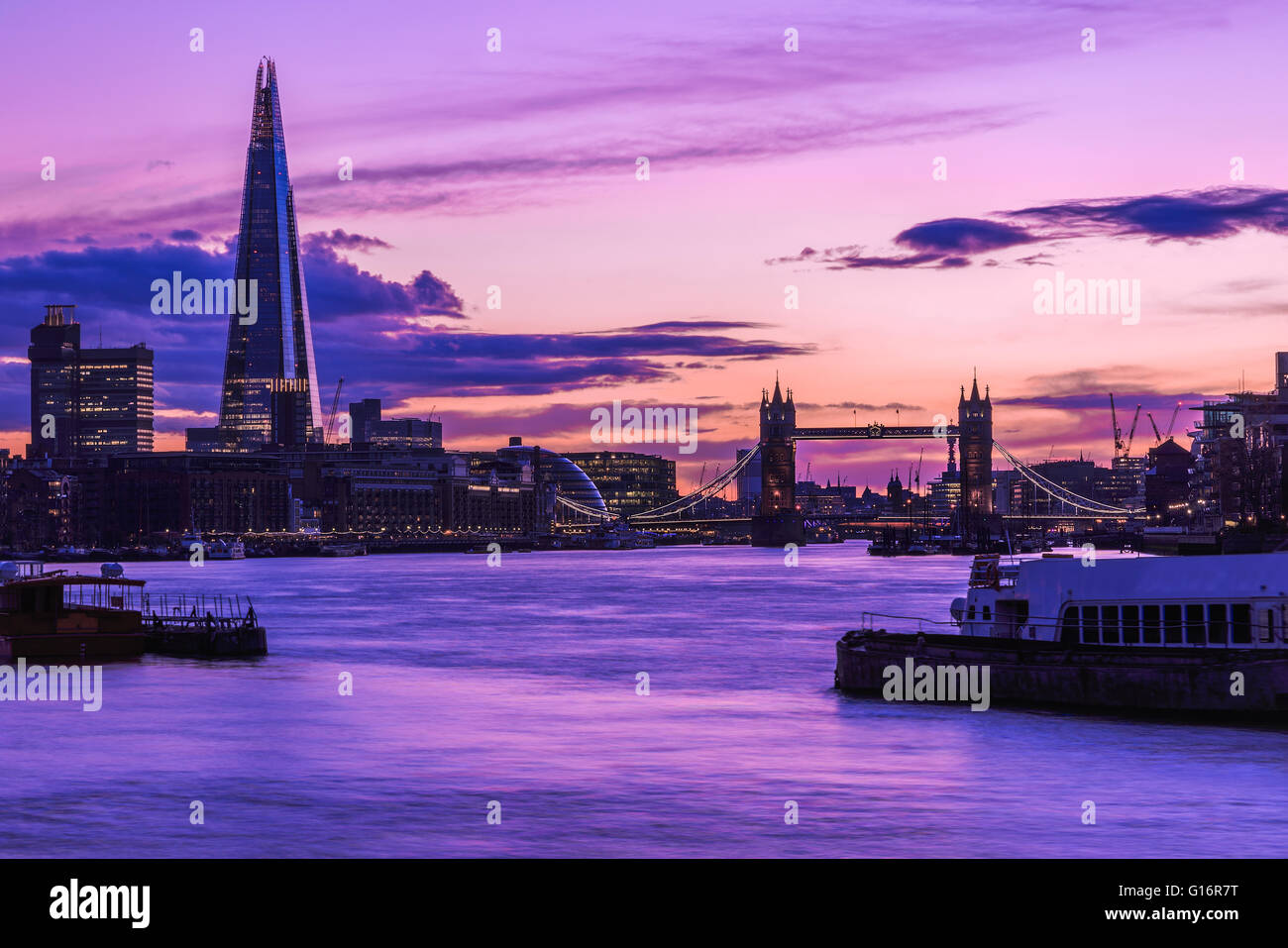 Modern London cityscape during sunset Stock Photo - Alamy